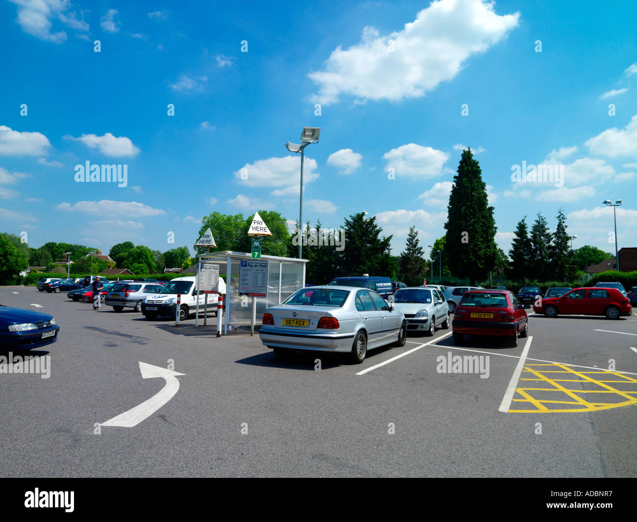 Outside Car Park with Pay and Display Machine Stock Photo - Alamy