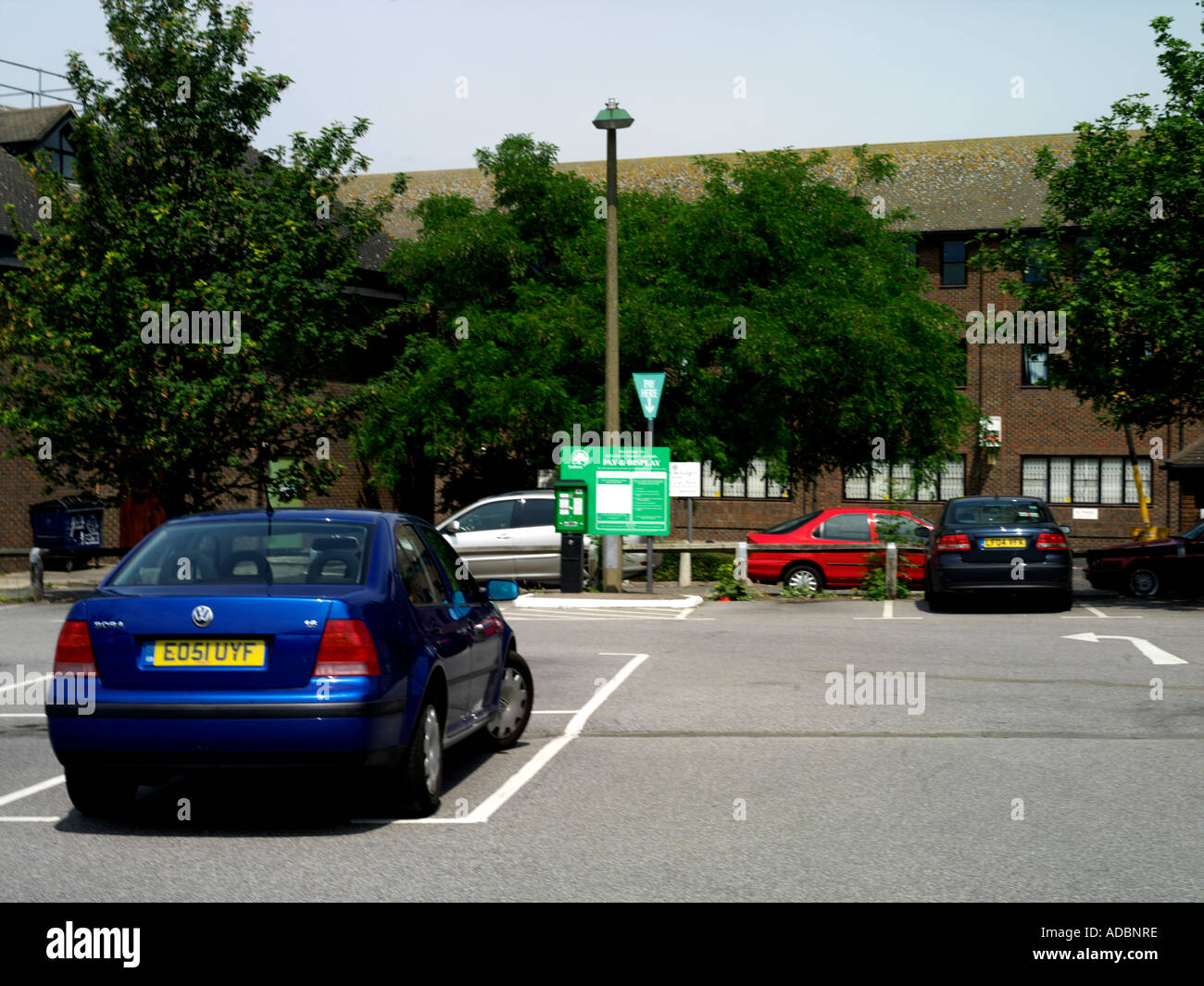 Outside Car Park with Pay and Display Machine Stock Photo - Alamy