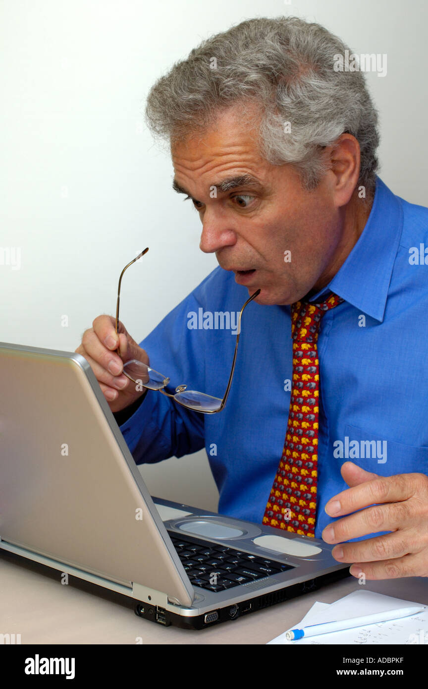 Man computer shock humour hi-res stock photography and images - Alamy