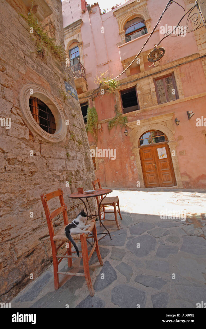 CRETE Narrow street near the outer harbour in Hania Stock Photo - Alamy