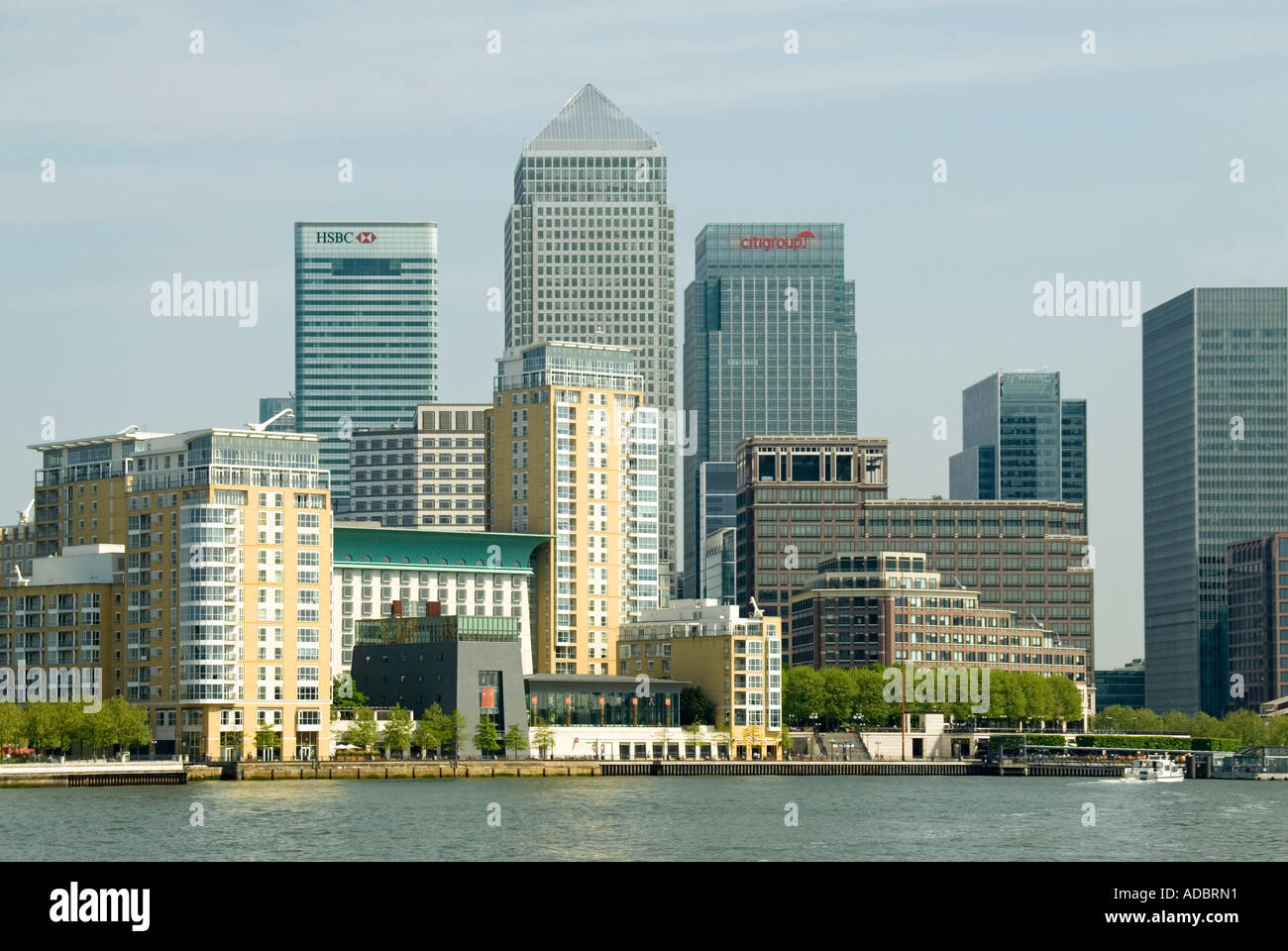 Canary Wharf London landmark skyscraper skyline River Thames Docklands ...