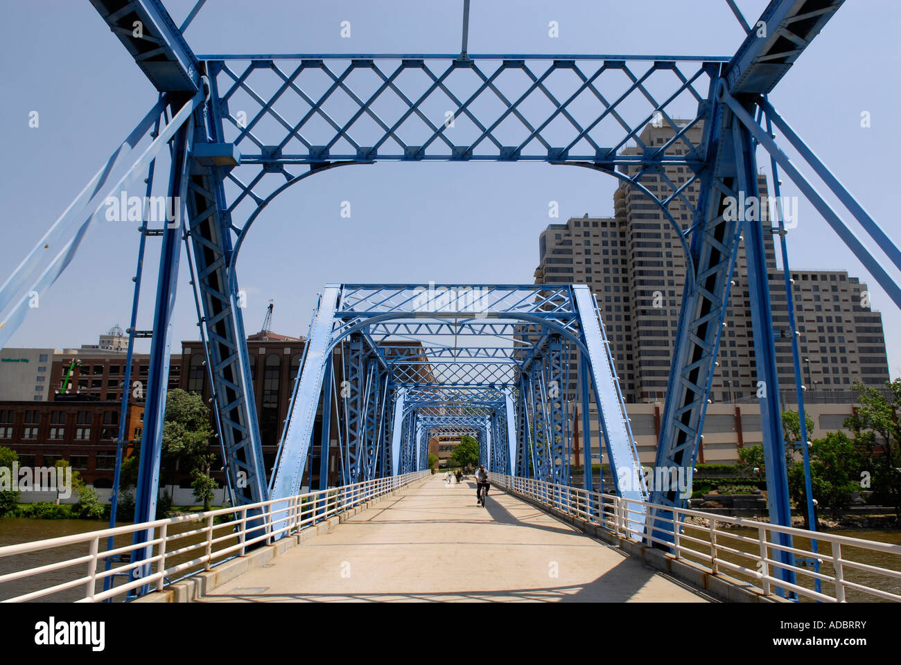 Pedestrian Bridge in downtown Grand Rapids Michigan MI USA America ...