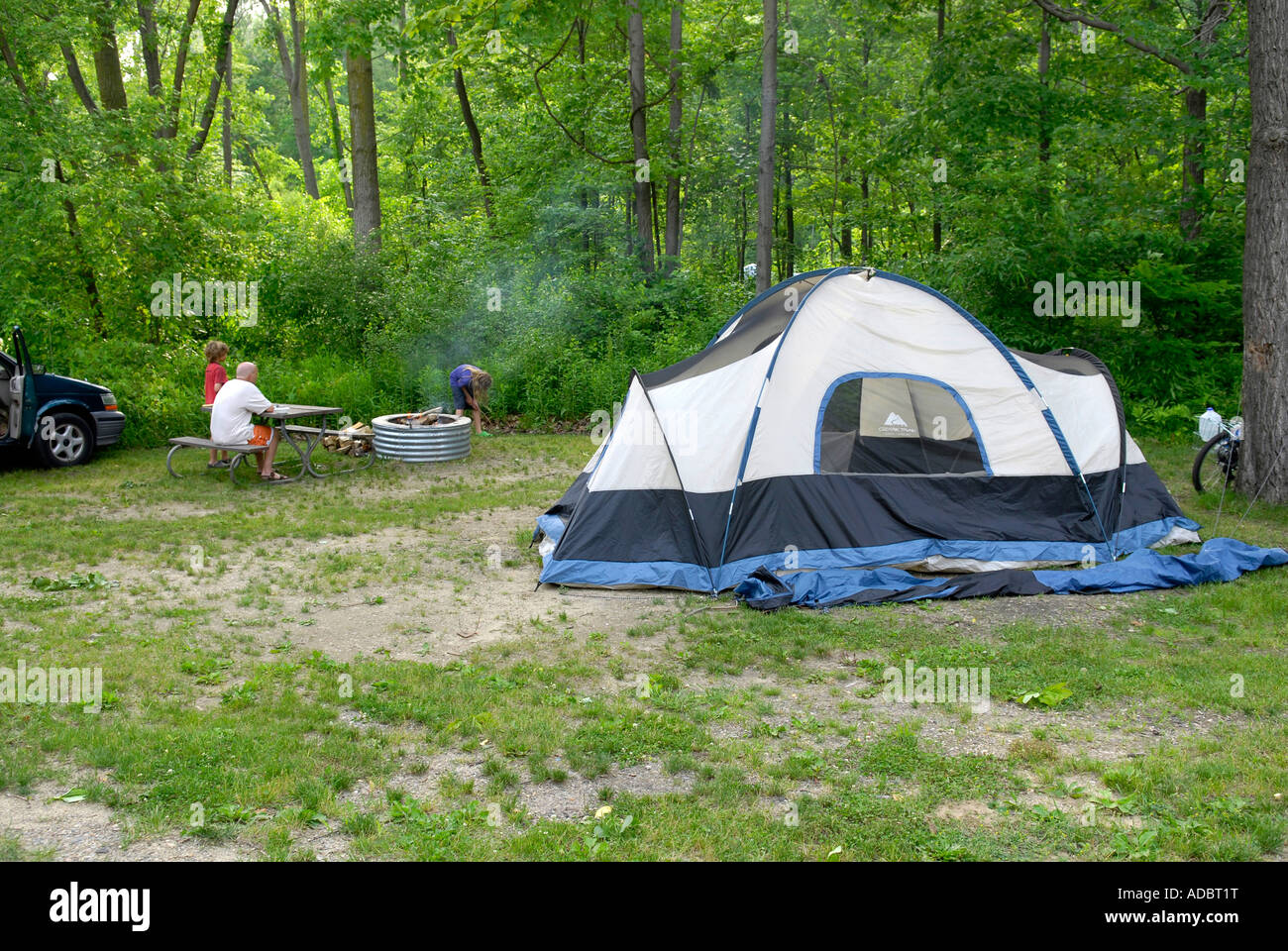 Tent camping in Iona State Park Michigan Stock Photo - Alamy
