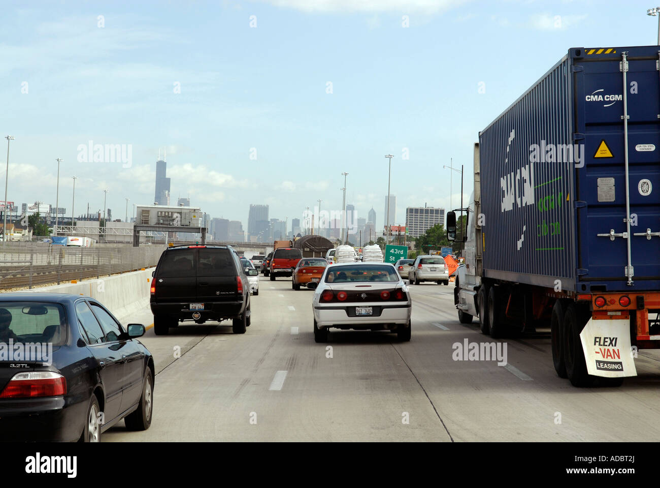 Traffic pattern in Chicago Illinois IL on I 94 Interstate Stock Photo ...
