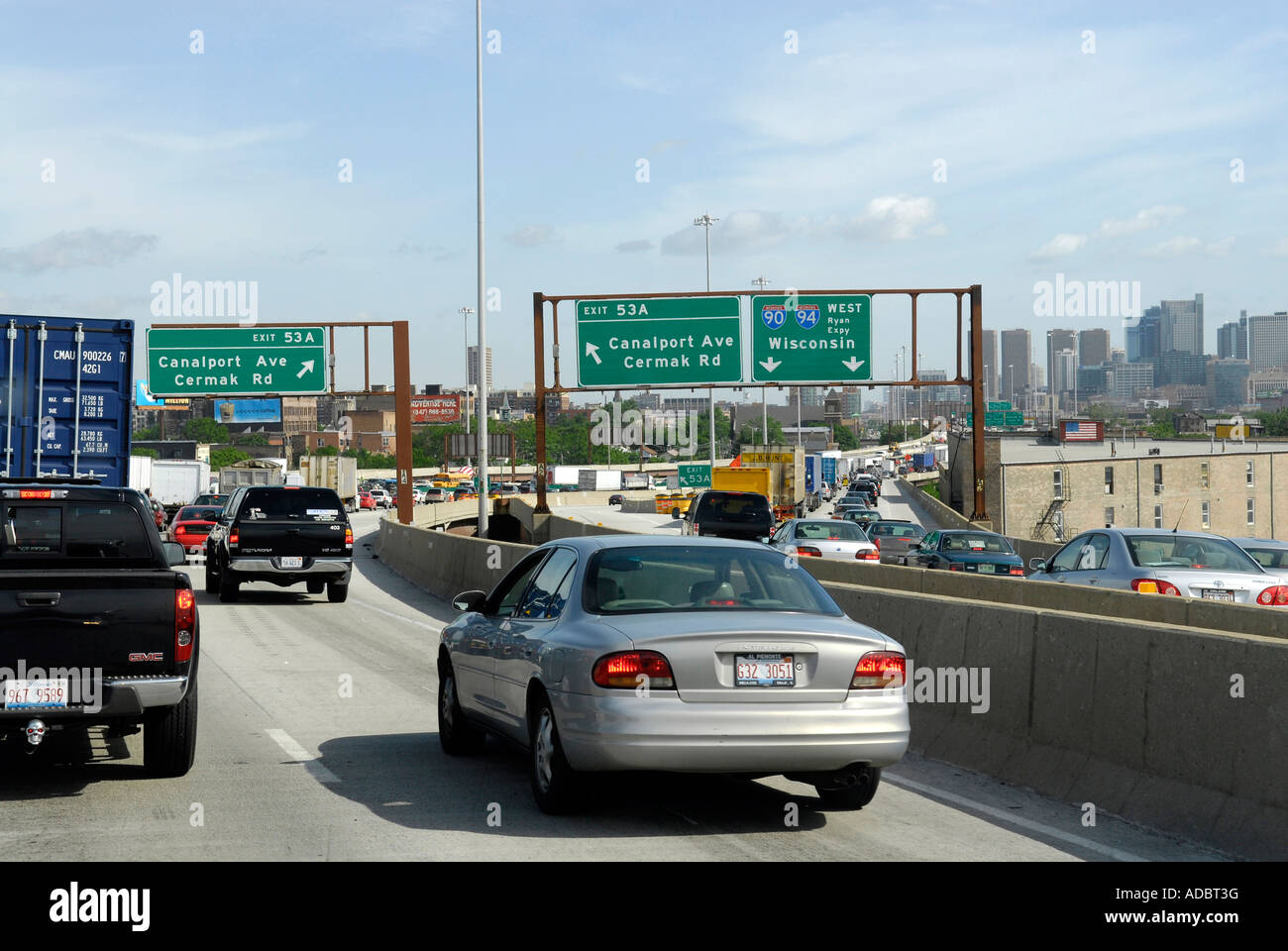 Traffic pattern in Chicago Illinois IL on I 94 Interstate Stock Photo ...
