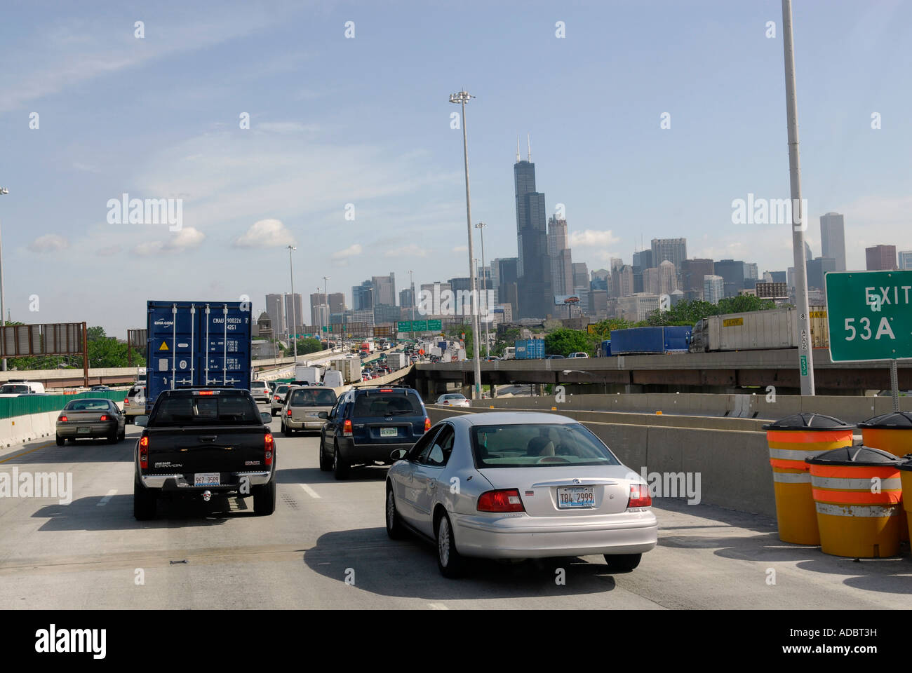 Traffic pattern in Chicago Illinois IL on I 94 Interstate Stock Photo ...