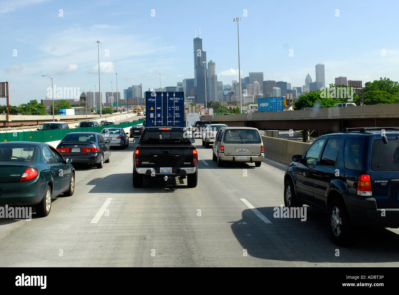 Traffic pattern in Chicago Illinois IL on I 94 Interstate Stock Photo ...
