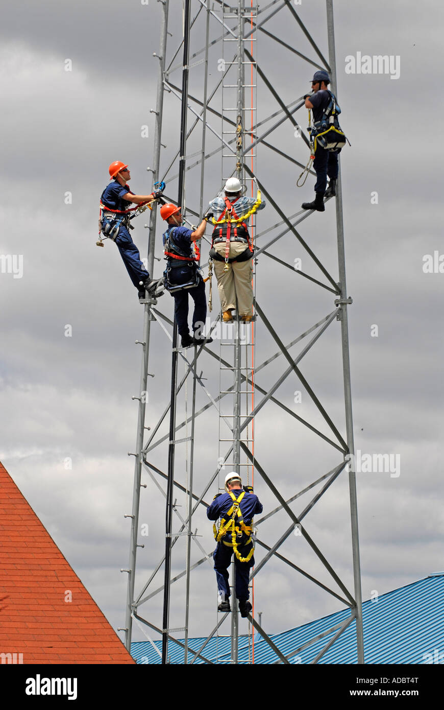 Kenosha Wisconsin based Coast Guard practice climbing technique on a ...
