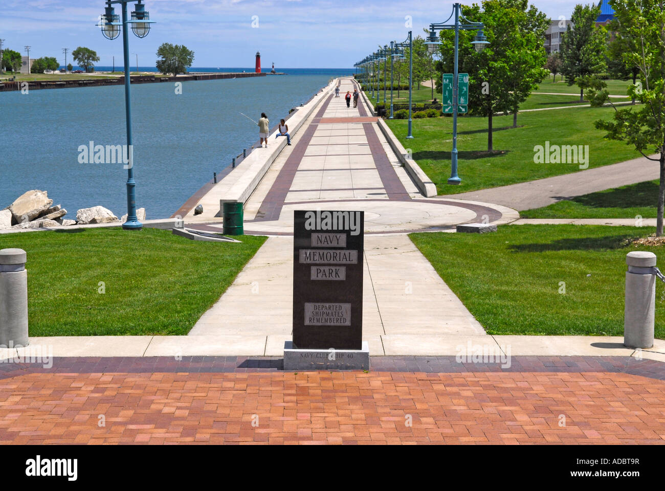 River walk at Kenosha Wisconsin WI USA on Lake Michigan Stock Photo - Alamy