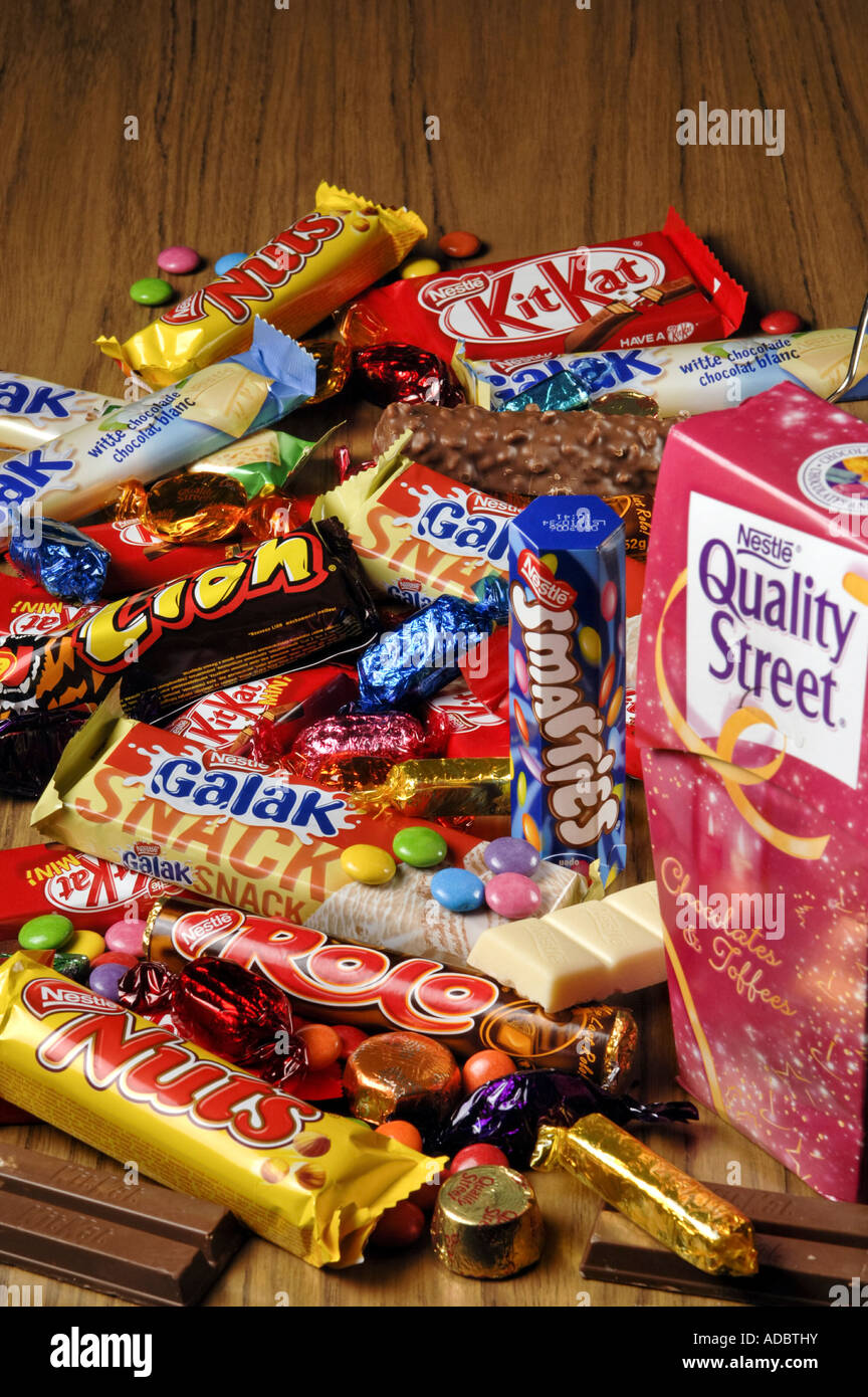 Assorted chocolate sweets Stock Photo - Alamy
