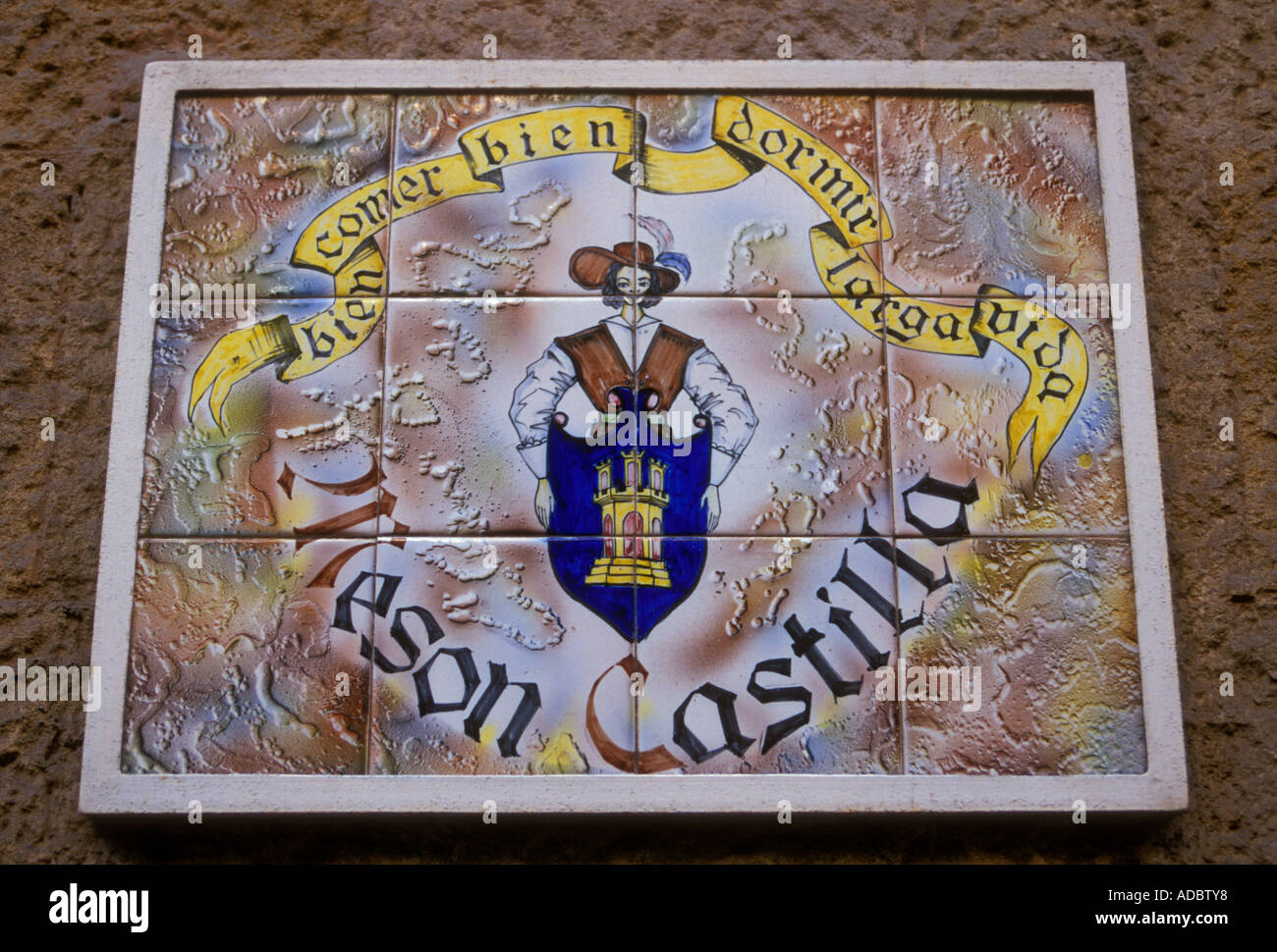 sign, ceramic tile, ceramic tiles, Meson Castilla, Spanish restaurant ...
