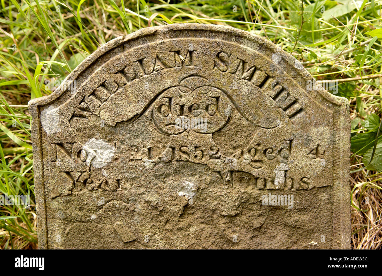 Gravestone of William Smith died 1852 aged 4 at Berea Chapel at Blaina ...