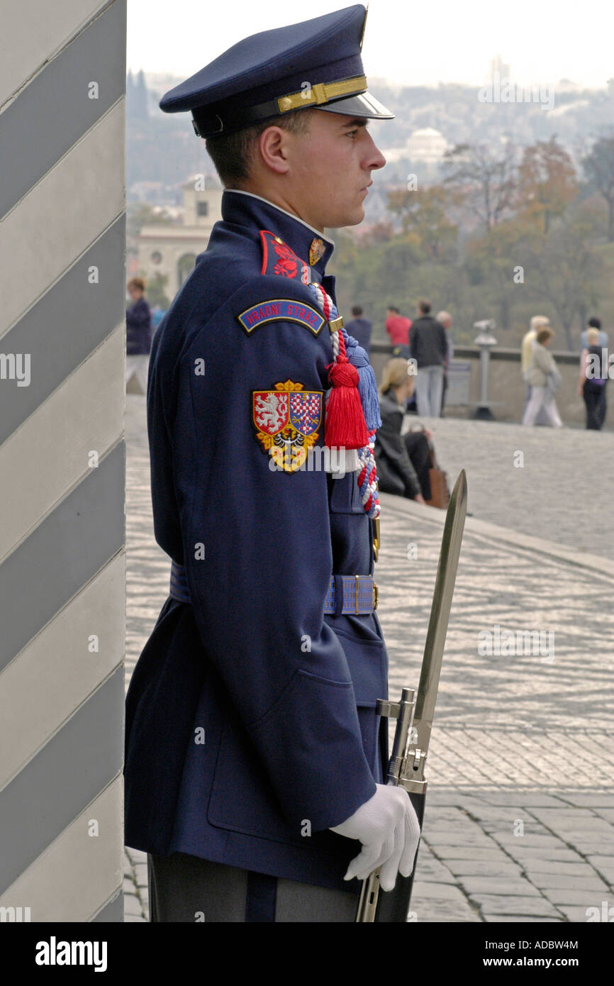 Palace guard Prague Czech Republic Stock Photo - Alamy