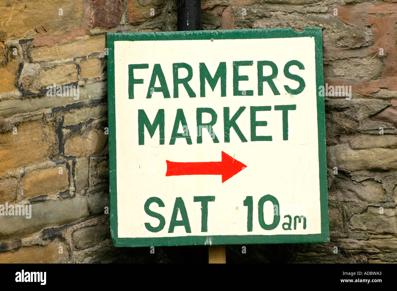 Generic sign for a Saturday morning Farmers Market in the UK Stock ...