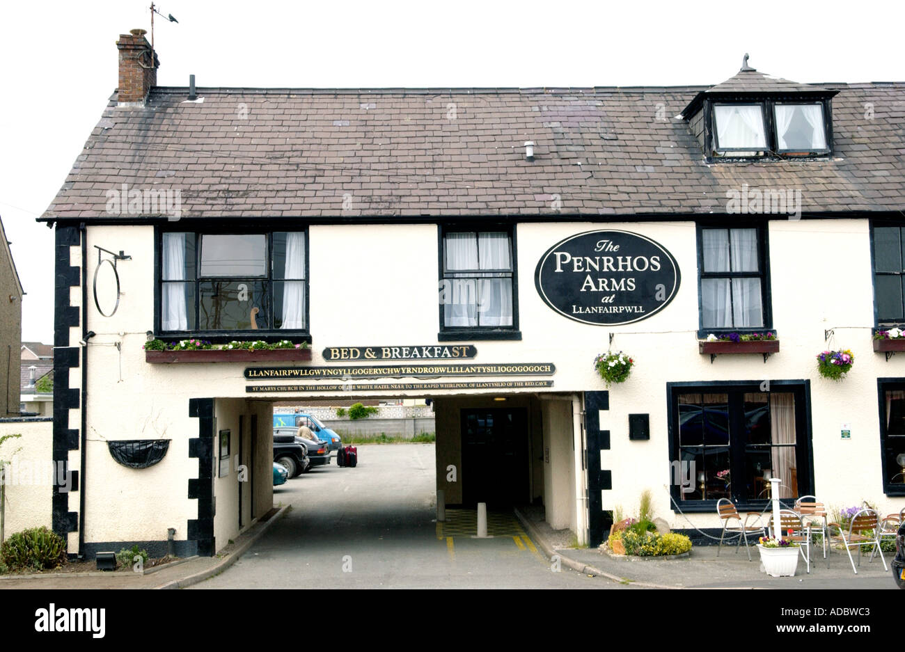 The Penrhos Arms pub at Llanfair PG Anglesey North Wales UK Stock Photo ...