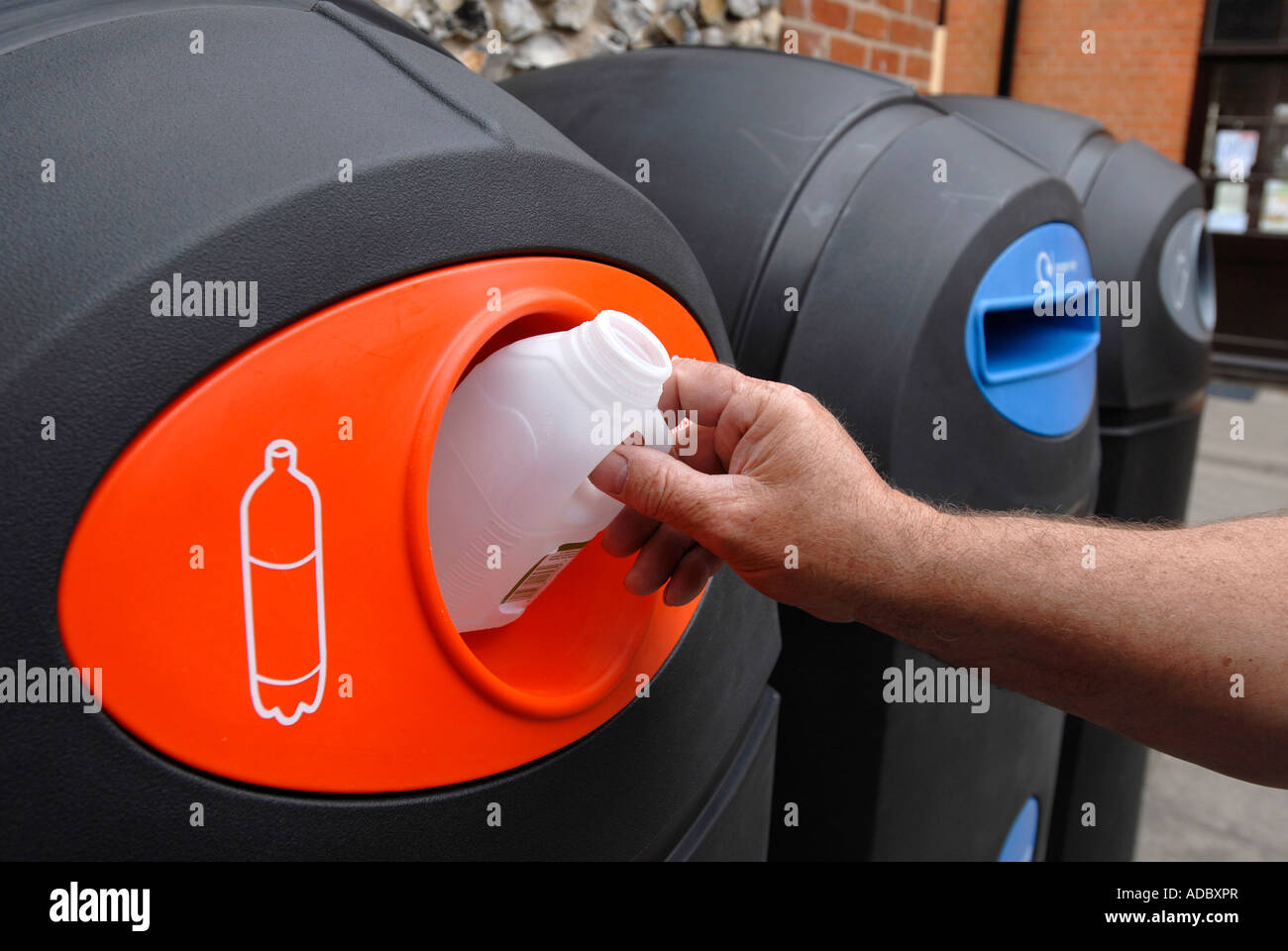 local authority recycling bins in use Stock Photo - Alamy