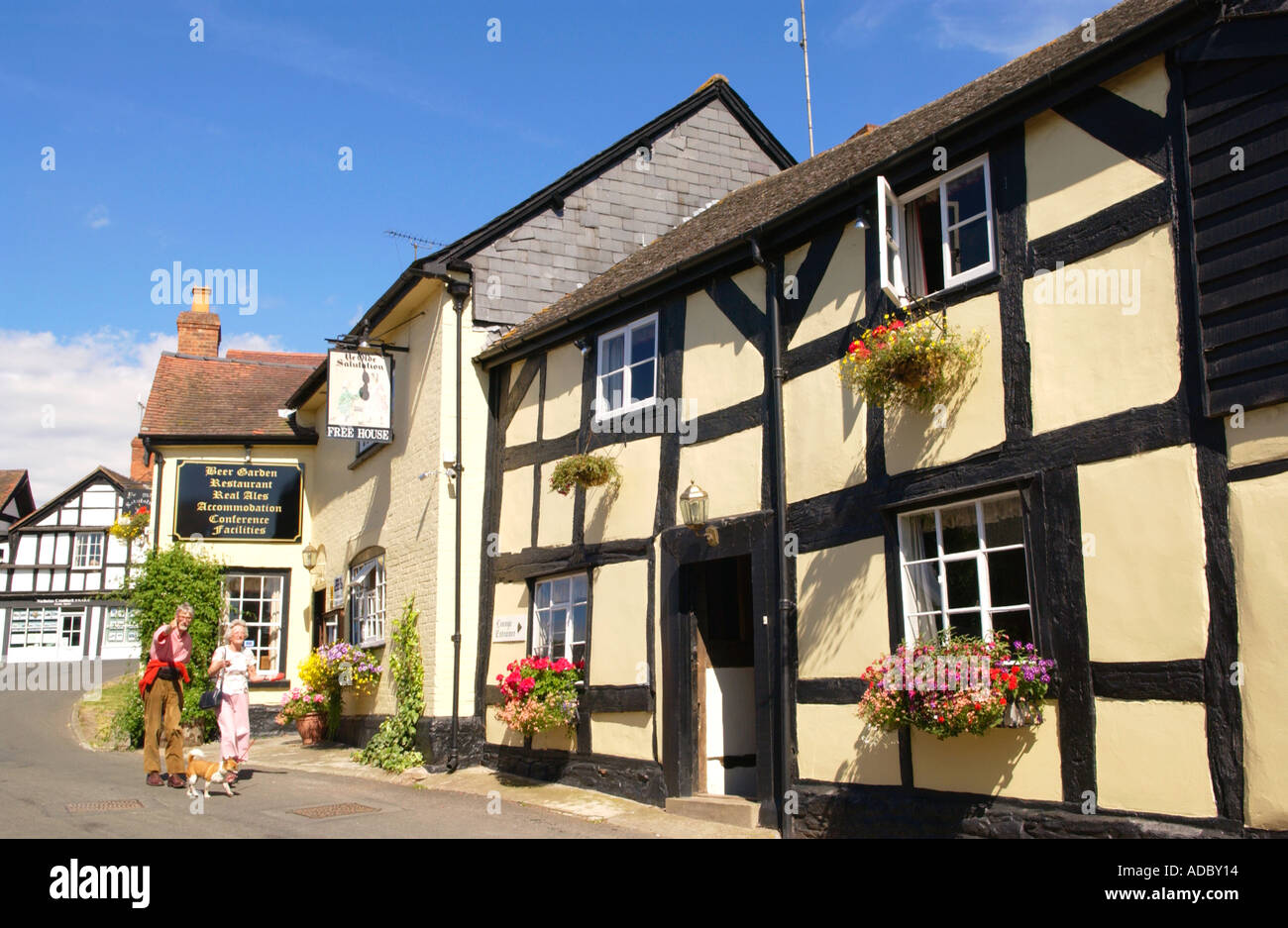 Timber framed pub dating from c1500 Weobley Herefordshire England UK ...