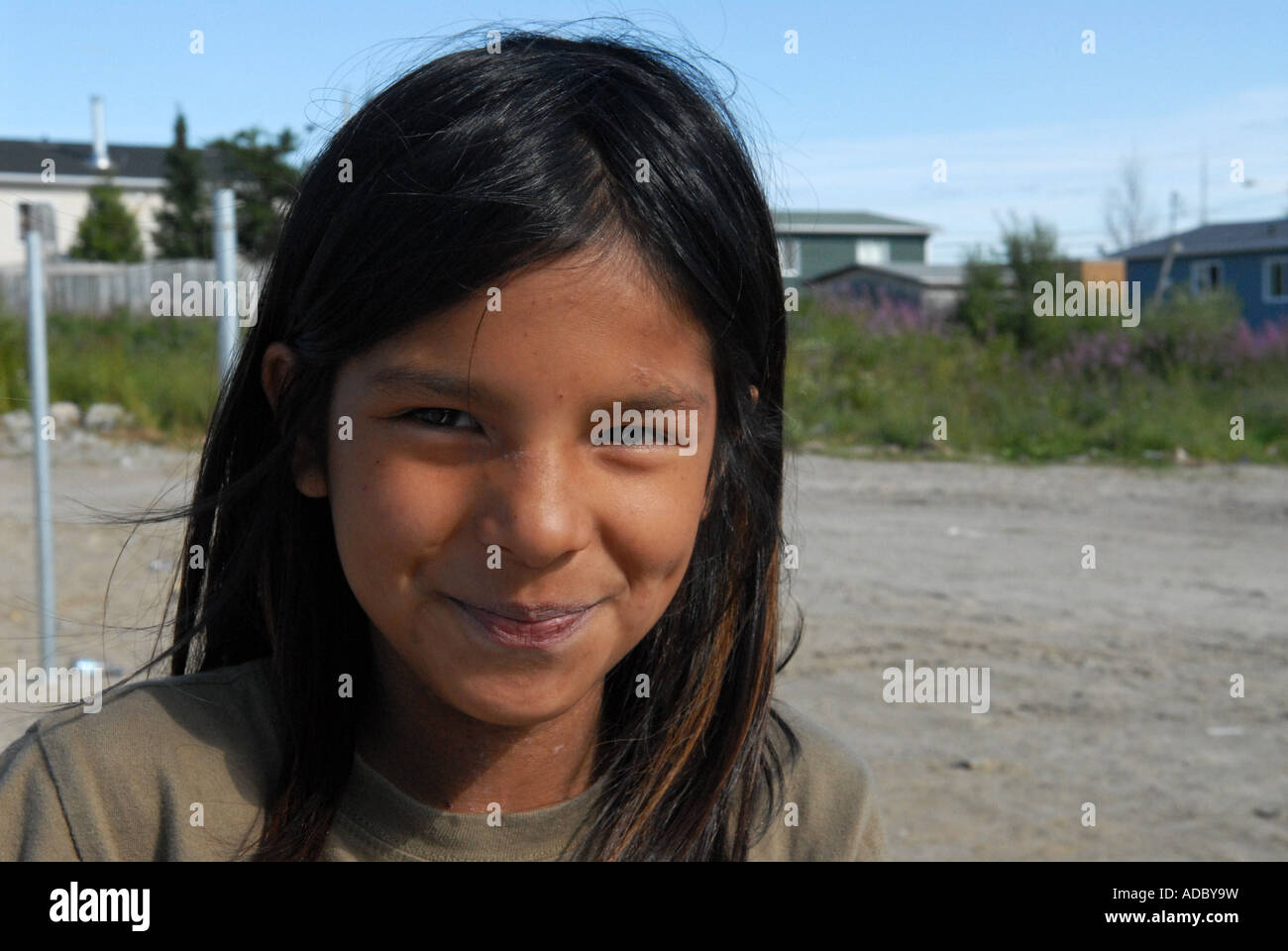 Native cree girl Waswanipi reservation Northern Quebec Stock Photo - Alamy