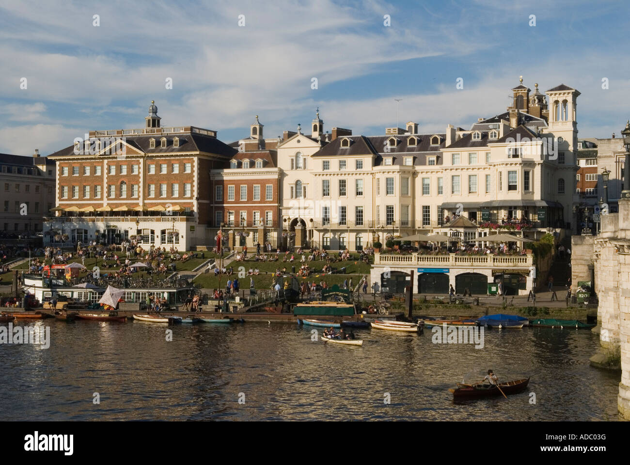 Richmond Upon Thames Surrey England The river Thames Riverside tourists ...