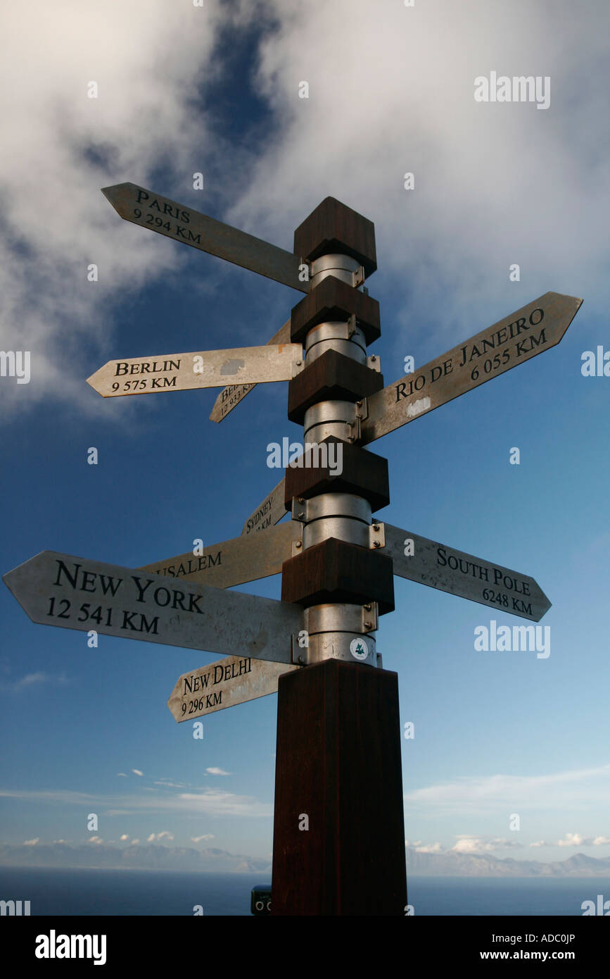 direction sign at cape point,cape town,south africa Stock Photo - Alamy