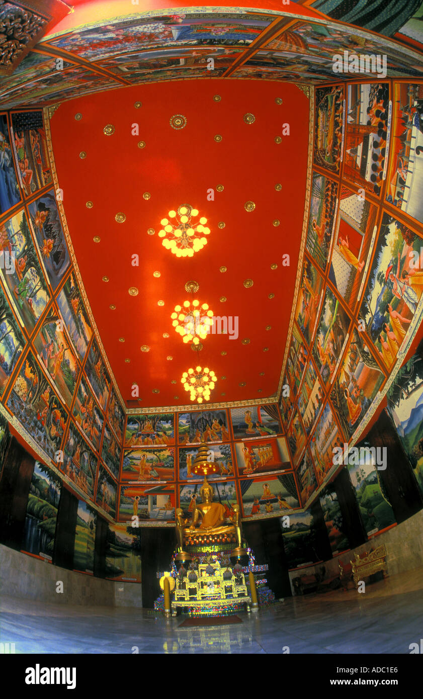 Interior of a beautiful temple near Pimai in Central Thailand Stock ...