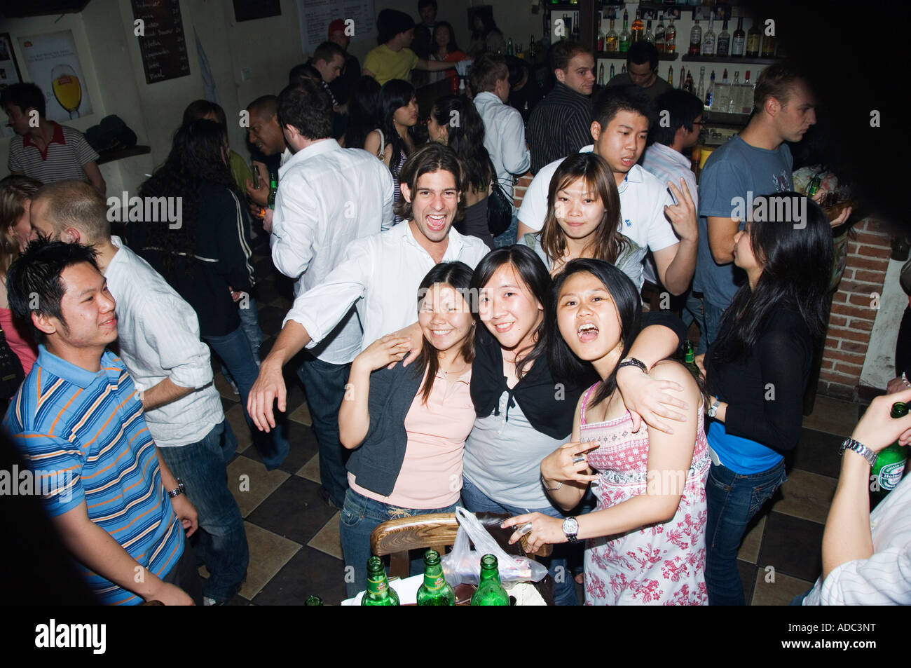 Beijing bar scene at Shooters Bar Sanlitun Beijing China Stock Photo ...