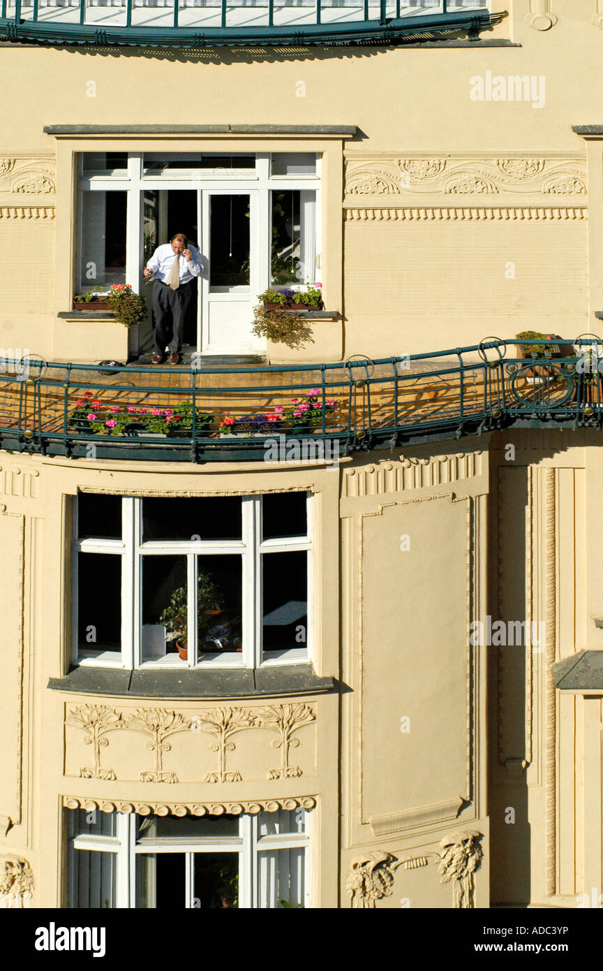 Prague Old Town balcony Czech Republic Stock Photo - Alamy