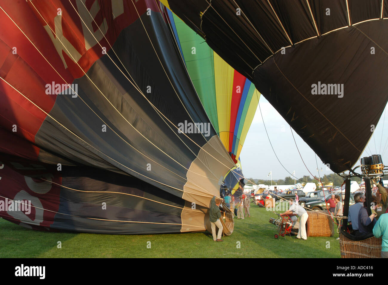 hot air balloon being inflated Stock Photo - Alamy