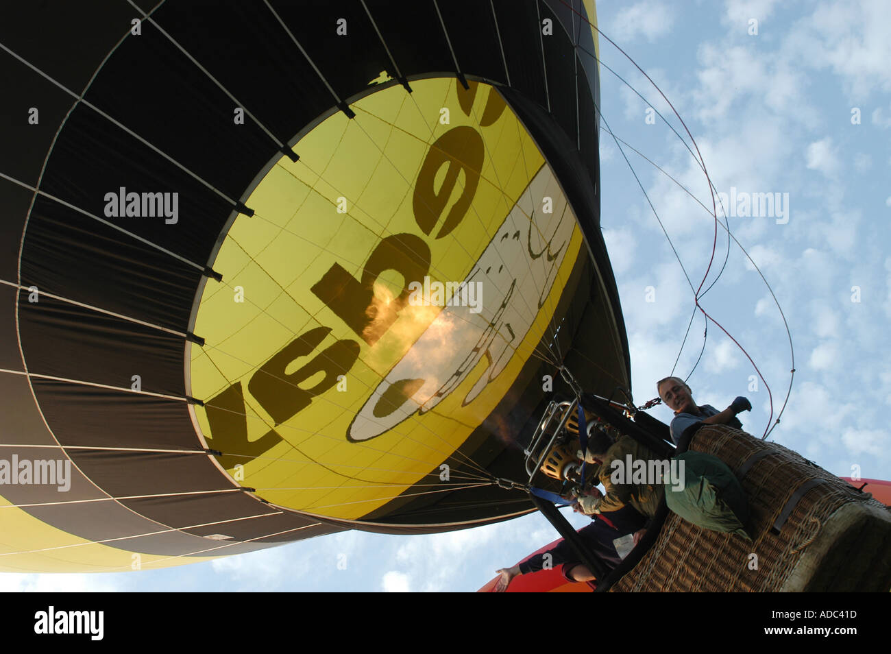 hot air balloon being inflated Stock Photo - Alamy