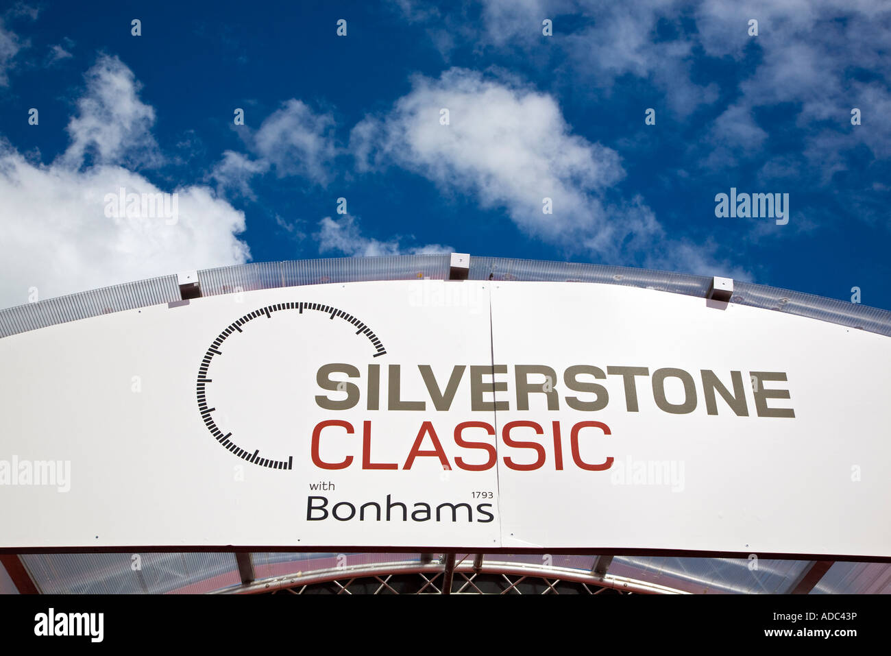 Hospitality suite banner at the Silverstone classic motor racing ...