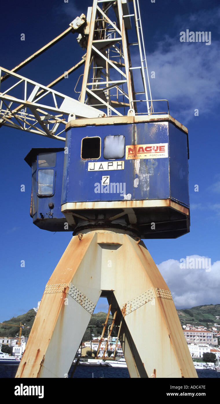 Dock Crane Horta Stock Photo - Alamy