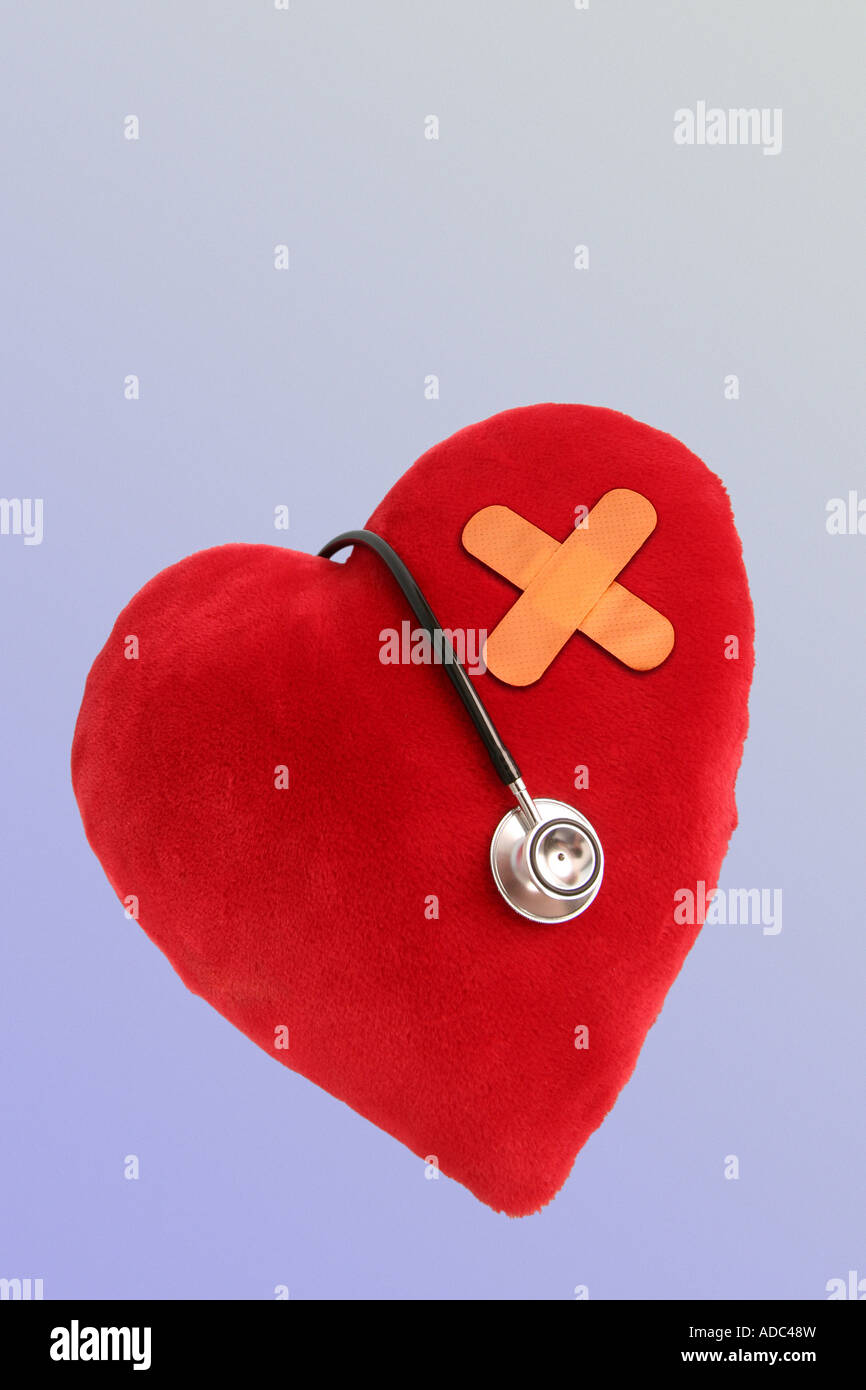 hurted heart and a stethoscope Stock Photo - Alamy