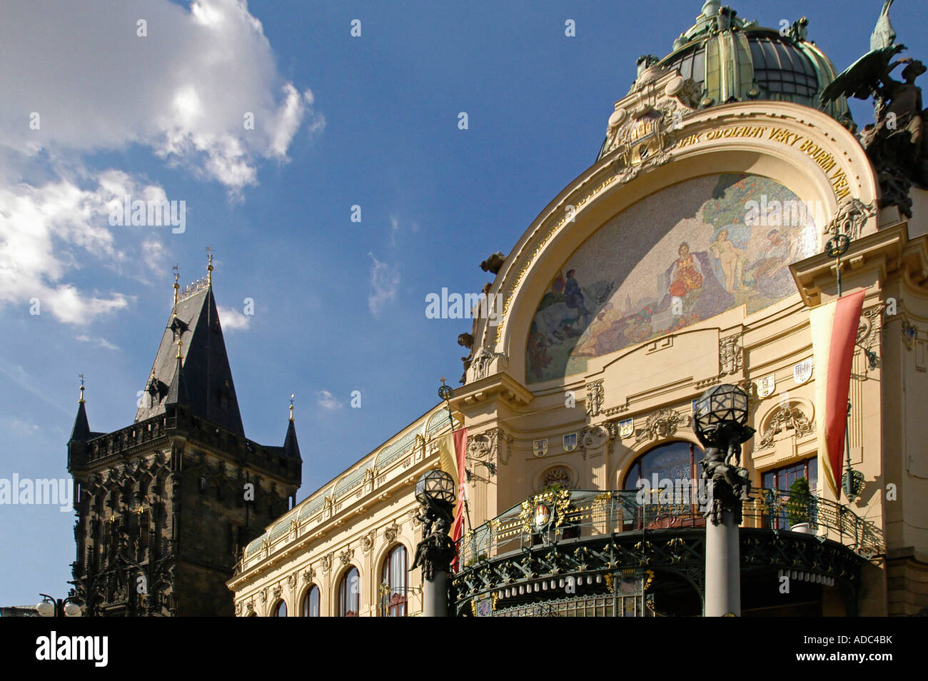Powder Gate, Opera House, Prague, Czech Republic Stock Photo - Alamy
