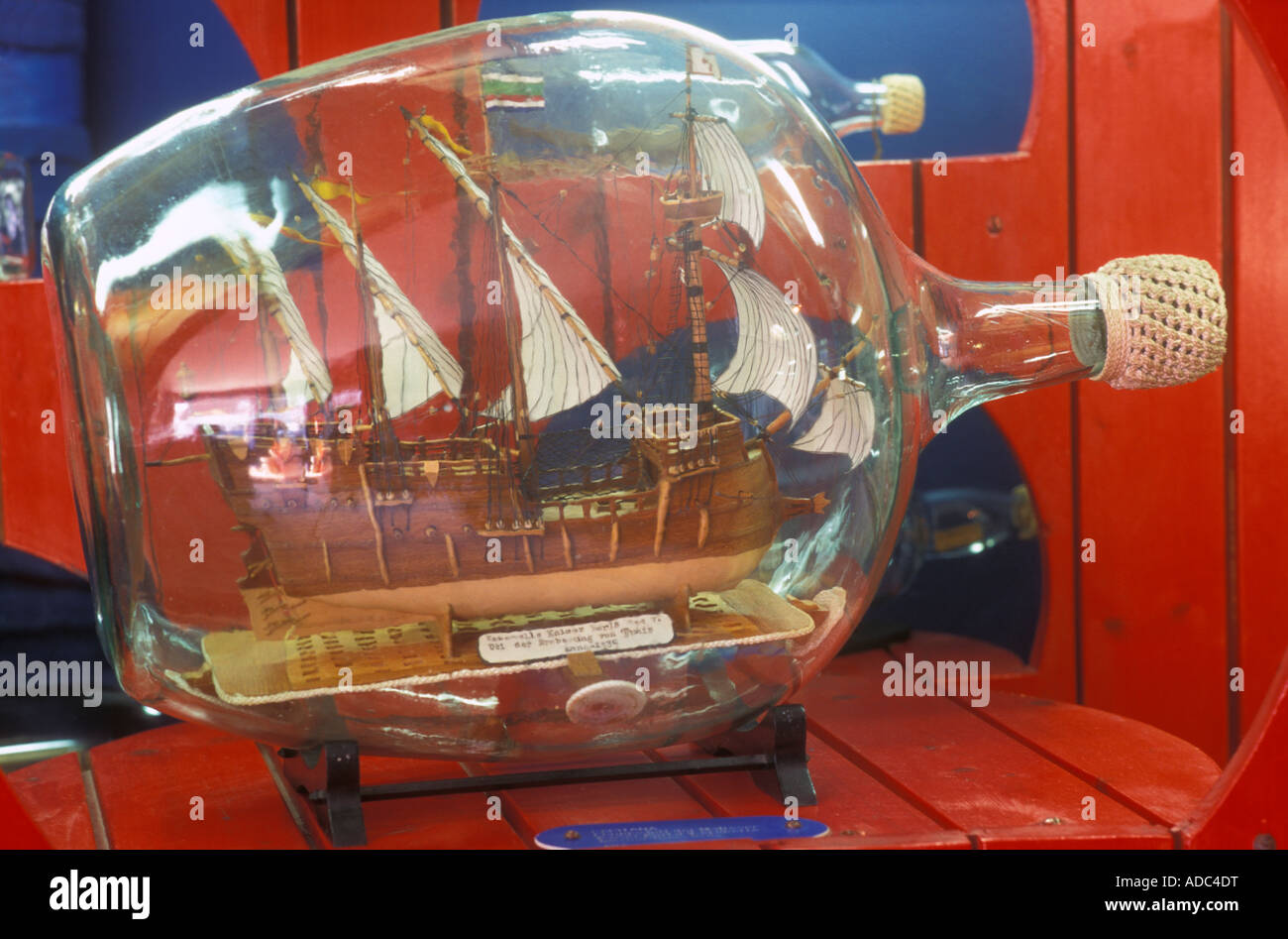 Bottle ship in a bottle at the bottle ship museum in Neuharlingersiel ...