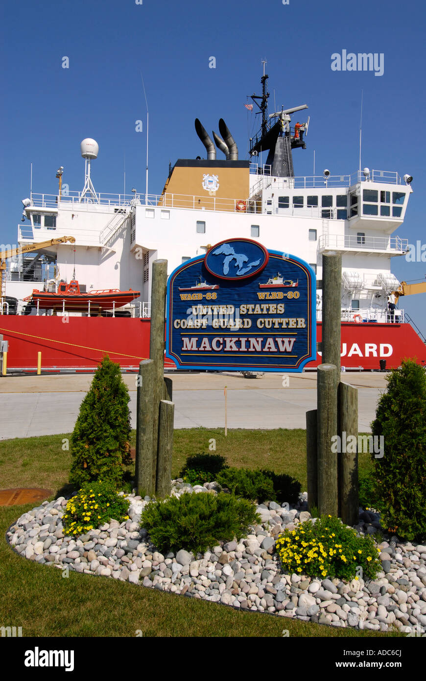 The Coast Guard Cutter Mackinaw stationed at Cheboygan Michigan MI ...