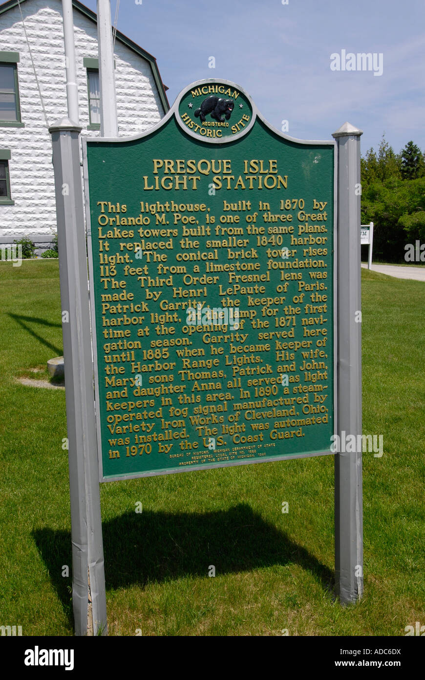 Presque Isle Light Station Lighthouse at Presque Isle Michigan MI on ...
