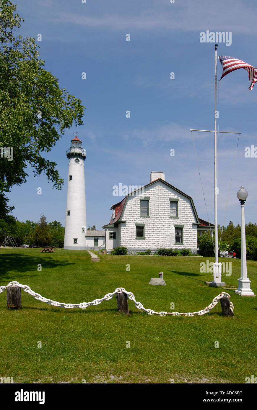 Presque Isle Light Station Lighthouse at Presque Isle Michigan MI on ...