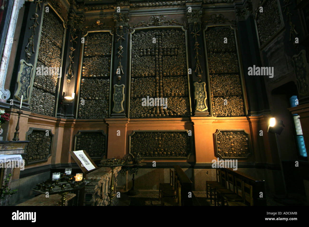 The evocative crypt of San Bernardino alle Ossa, Milan, Italy Stock ...