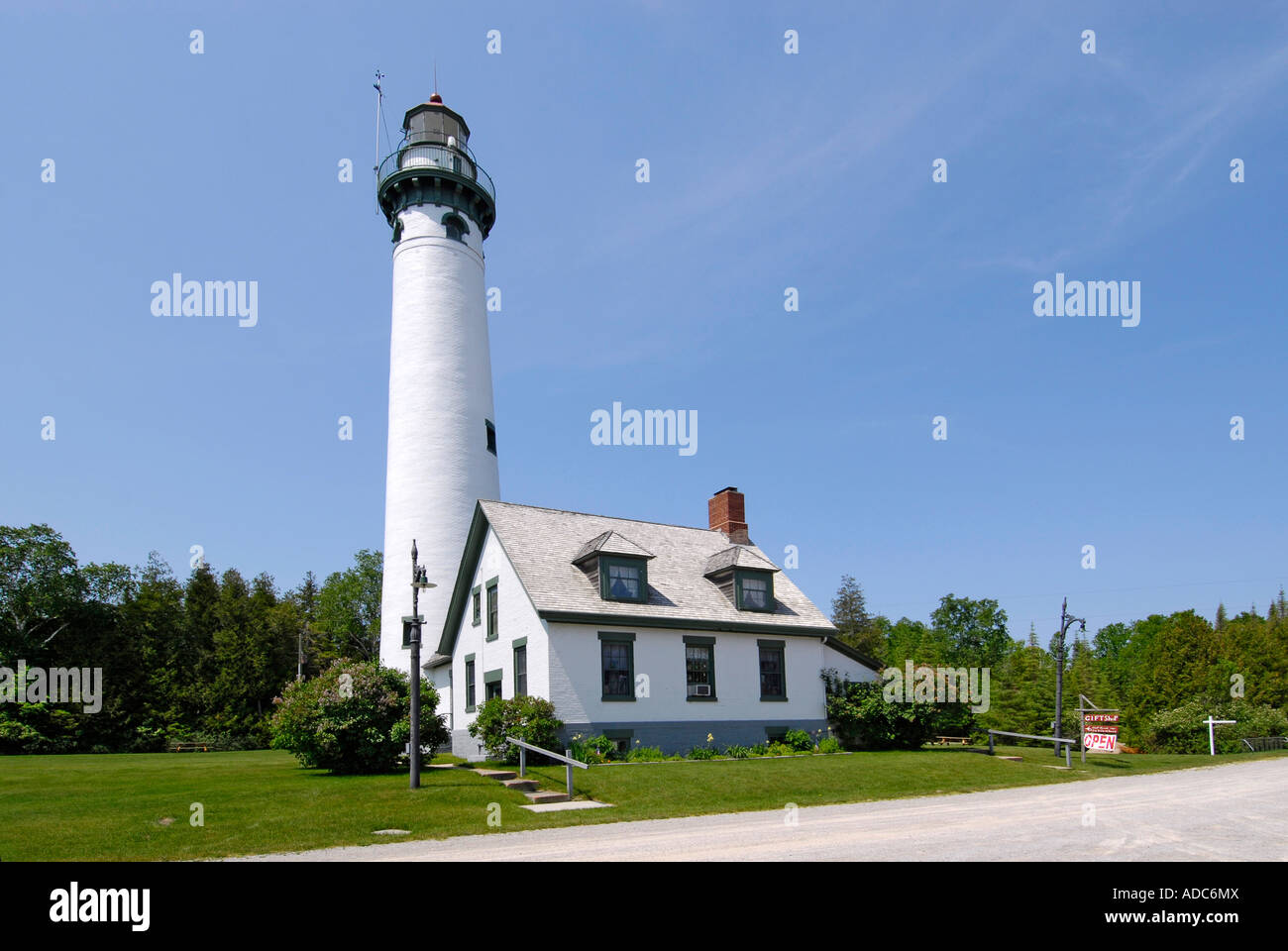 Presque Isle Light Station Lighthouse at Presque Isle Michigan MI on ...