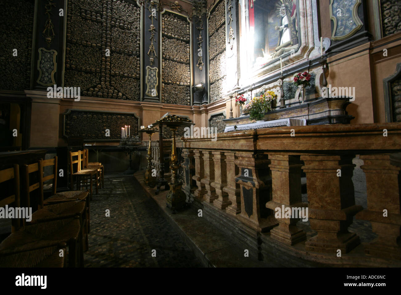 The evocative crypt of San Bernardino alle Ossa, Milan, Italy Stock ...