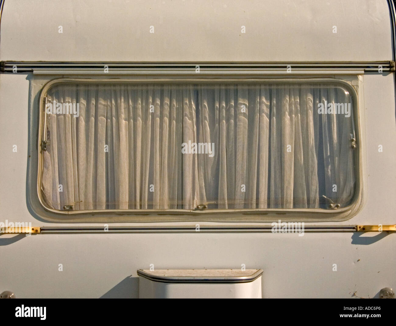 Curtain at caravan window hi-res stock photography and images - Alamy