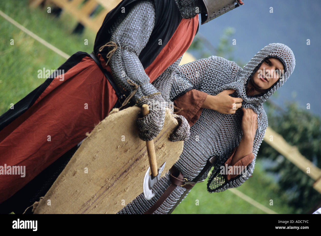 Knights fight at the traditional historic recall of the Middle Ages ...