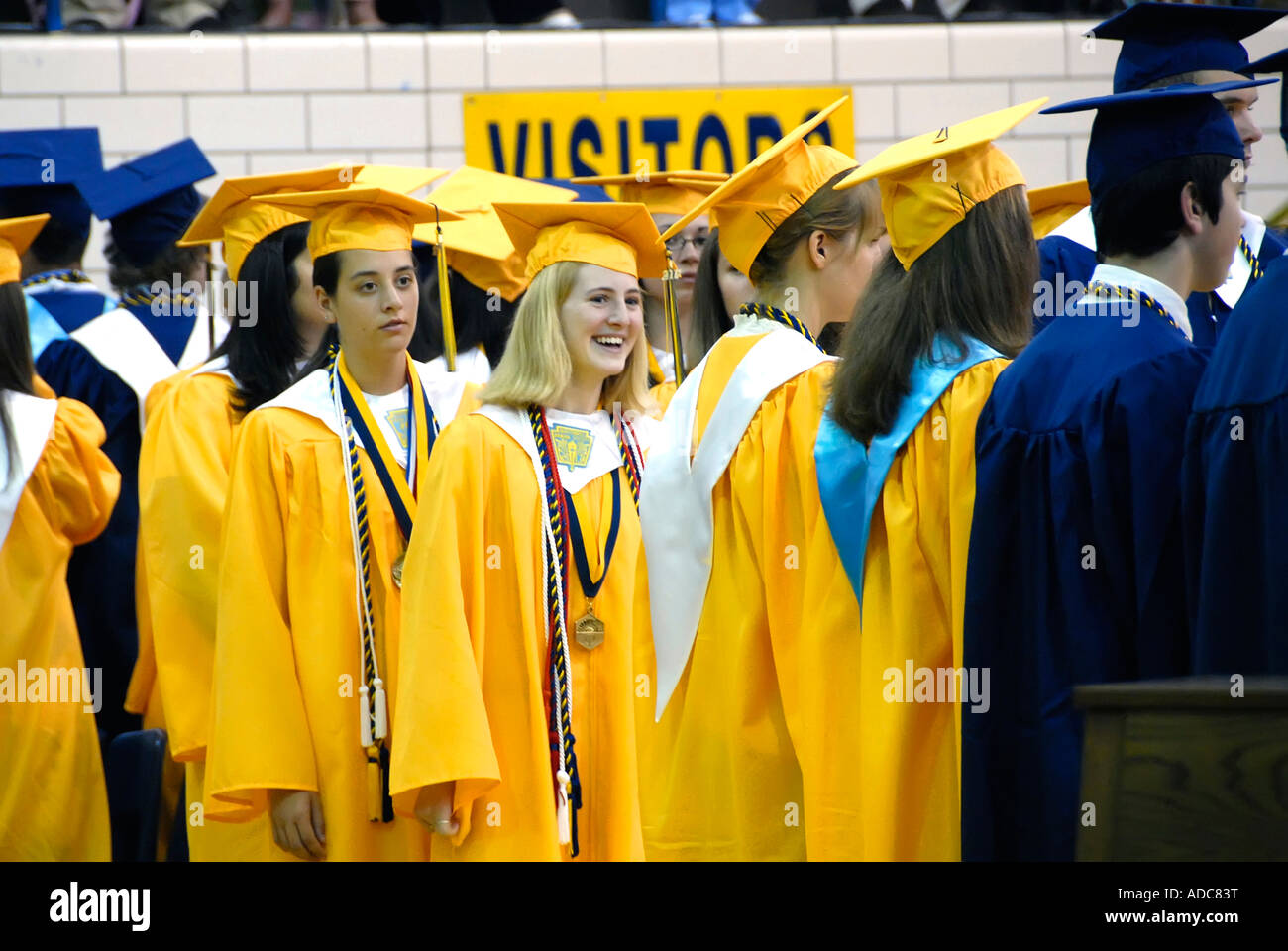Ceremonies for graduating high school students Stock Photo - Alamy