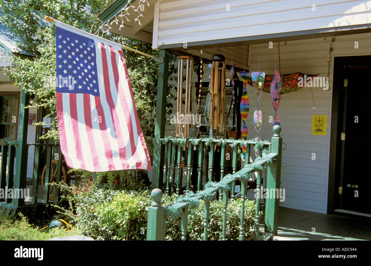 Old Town Spring Texas USA US Flag Stock Photo - Alamy