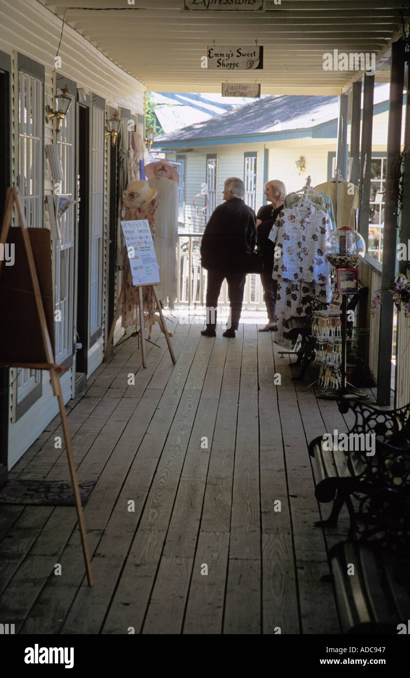 Old Town Spring Texas USA Covered walkway Shops Stock Photo - Alamy