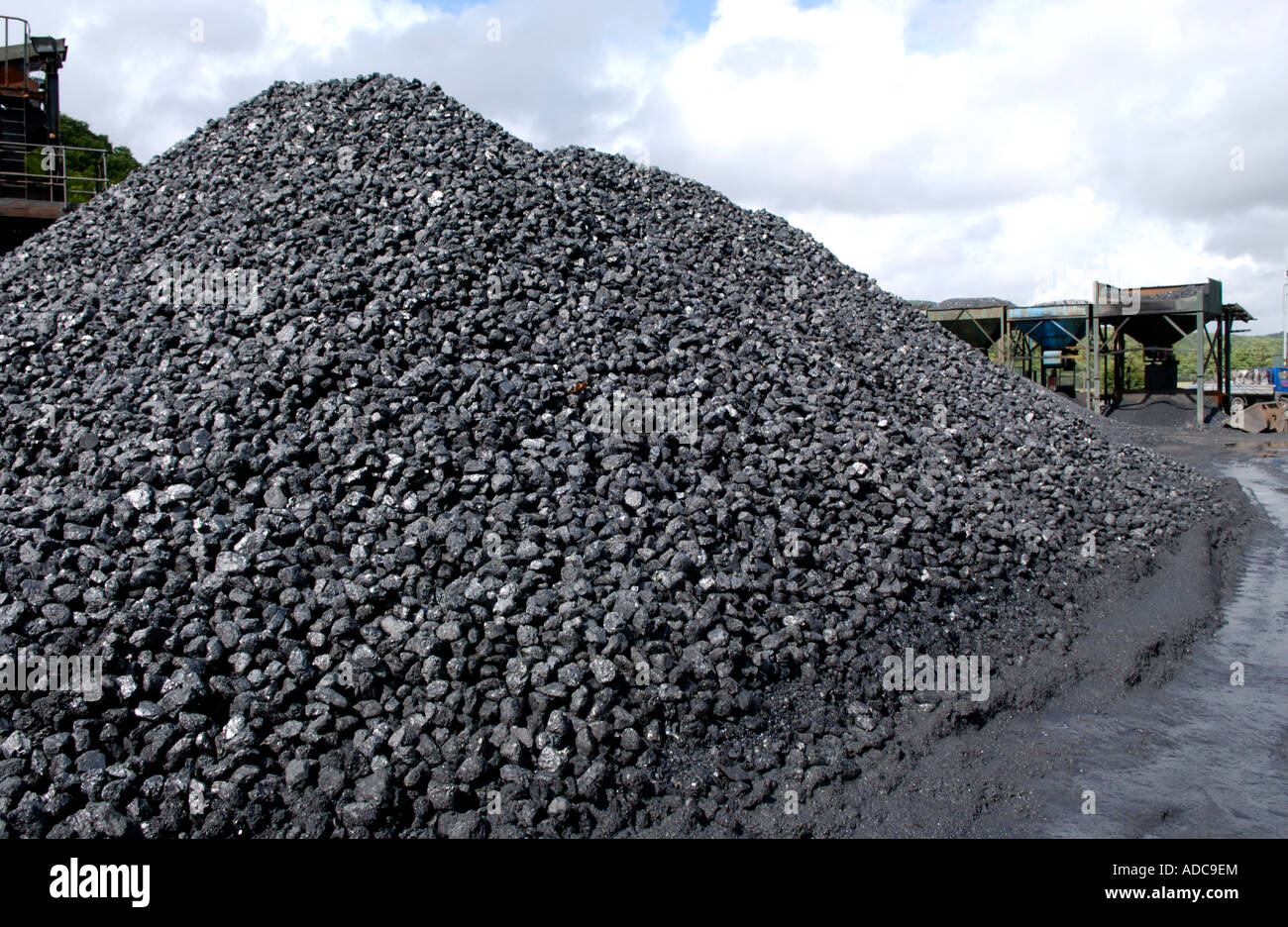 Coal stock yard at Aberpergwm Colliery near Neath South Wales UK Stock ...
