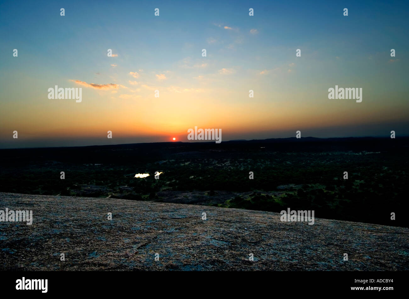 Sunset from Enchanted Rock State Park in Texas Stock Photo - Alamy