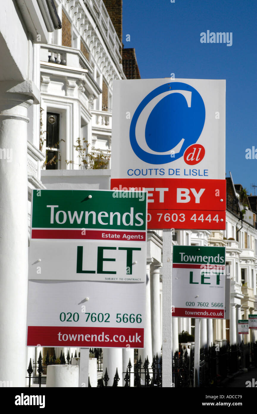 To Let property signs in London England UK Stock Photo - Alamy