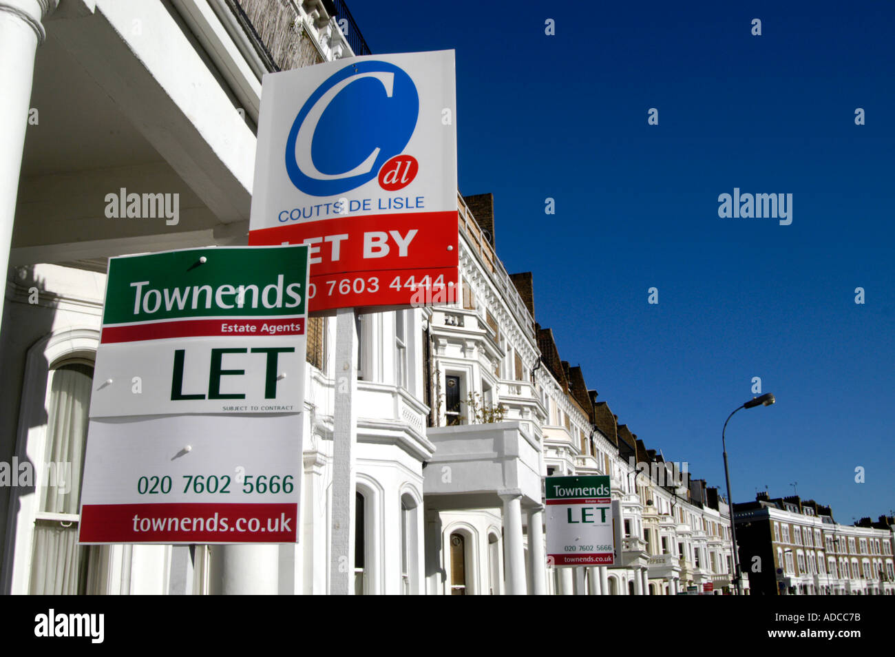 To Let property signs in residential street, London England UK Stock ...