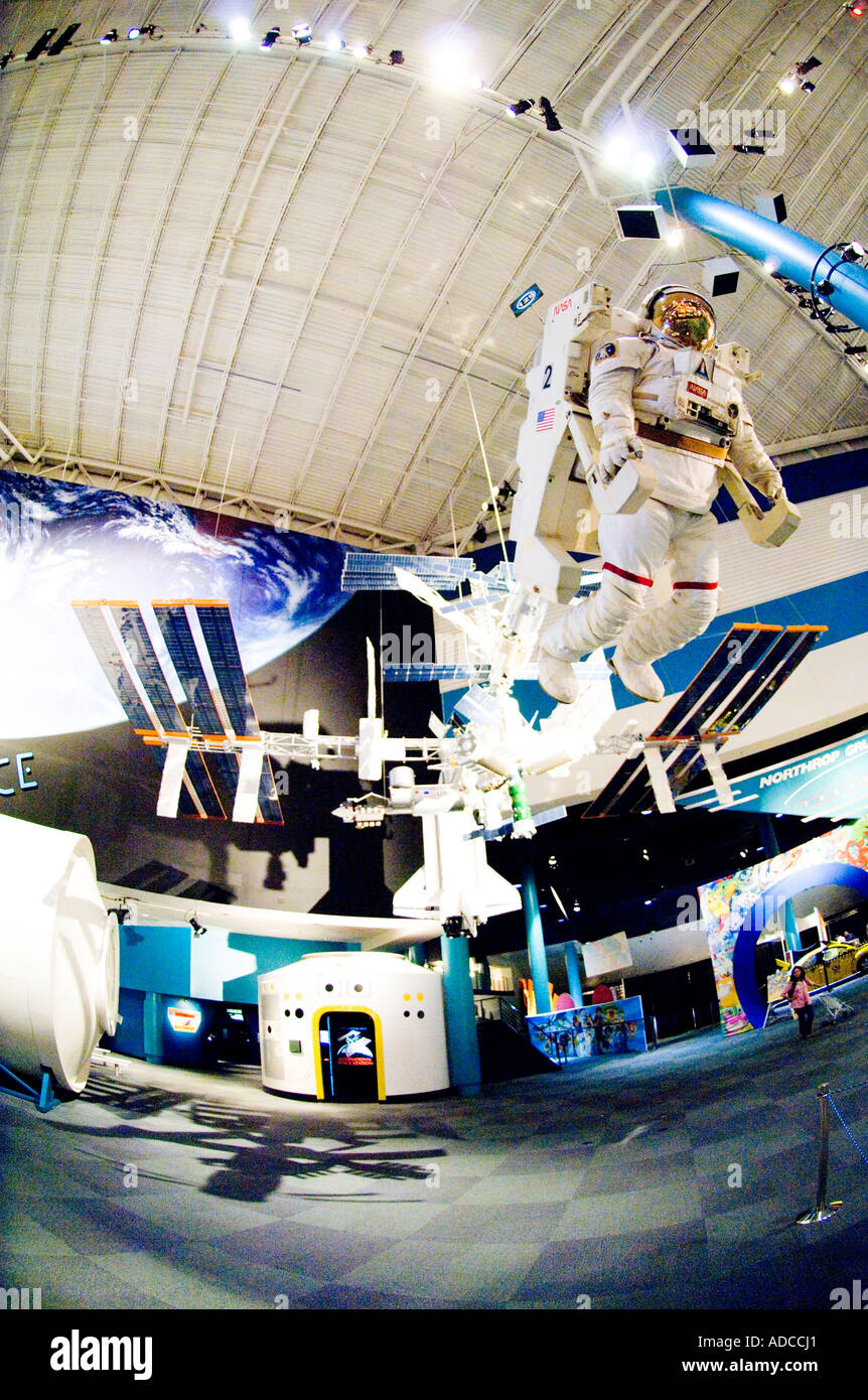 Fish-eye shot of Astronaut in Flight Display at NASA in Houston, TX ...